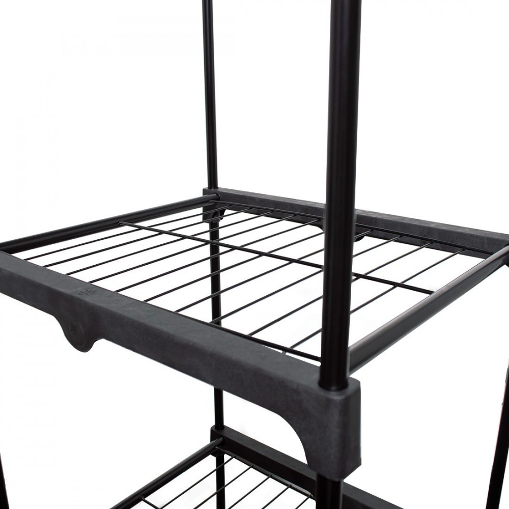 Etagère 5 étagères structure acier noir pour cuisine ou salle de bain 1.72H